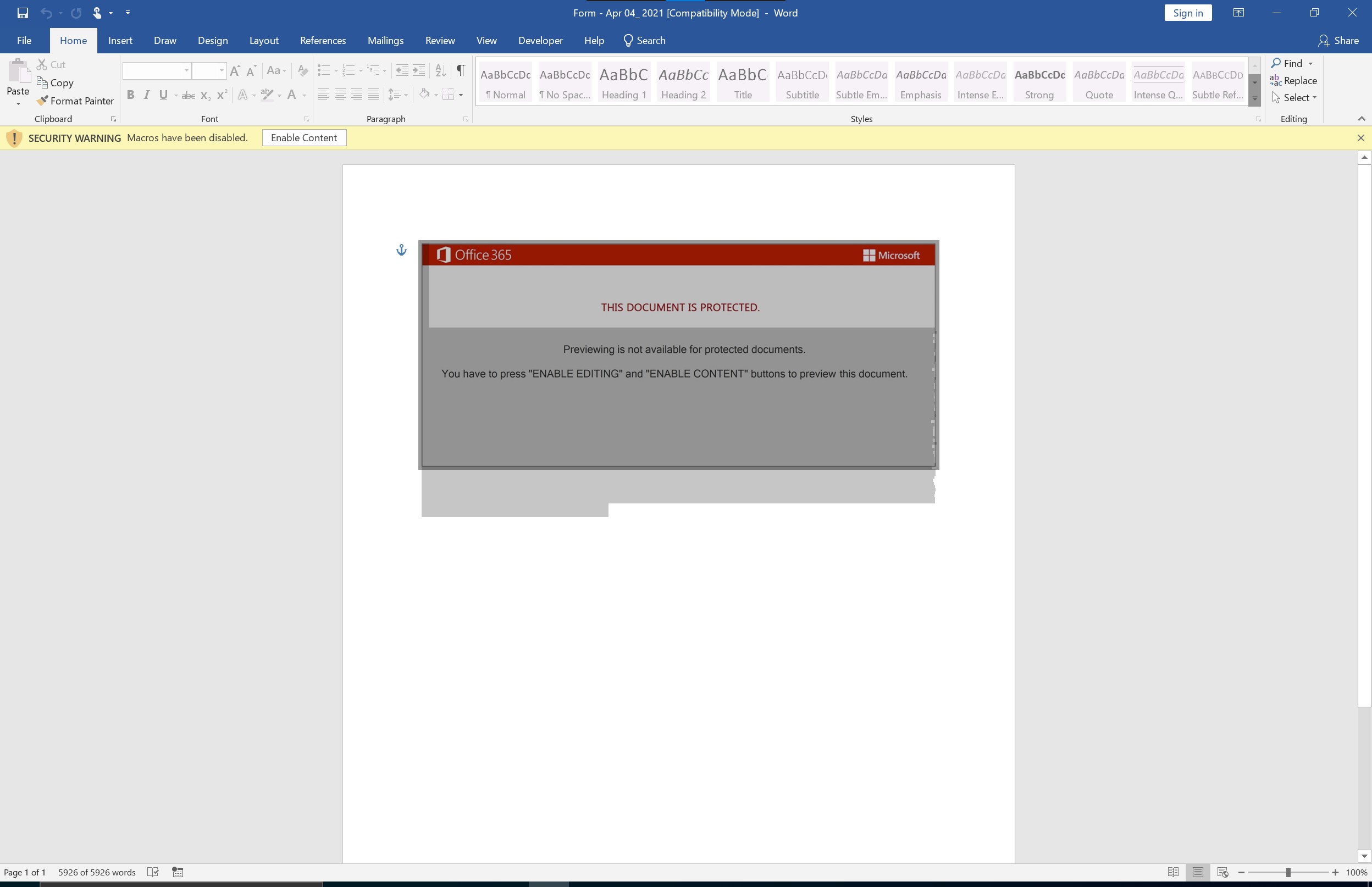 Microsoft Word Malware Example – Microsoft Security Blog