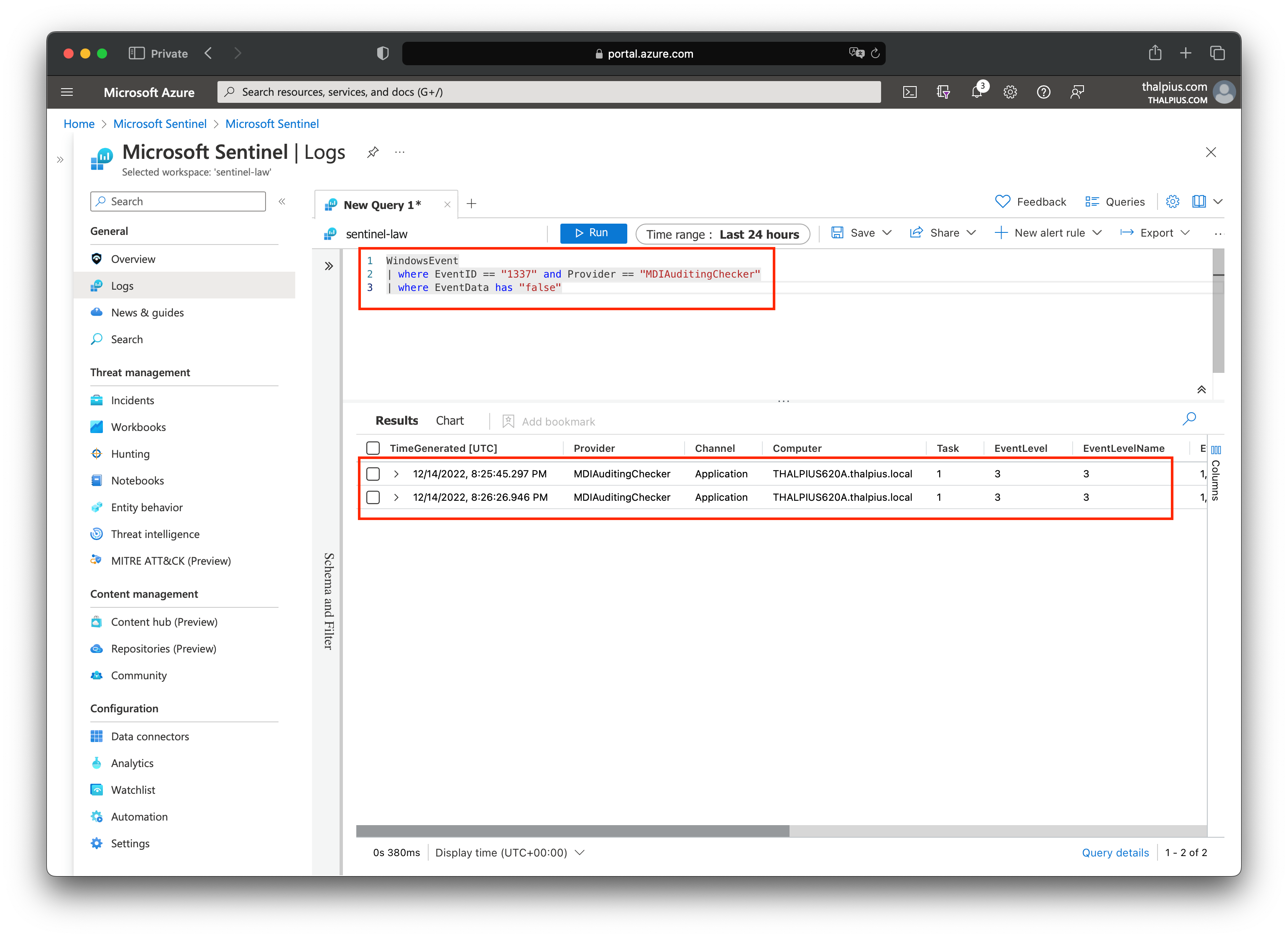 Microsoft Defender for Identity Auditing Checker using Sentinel ...