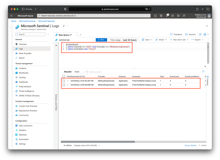 Microsoft Defender for Identity Auditing Checker using Sentinel ...